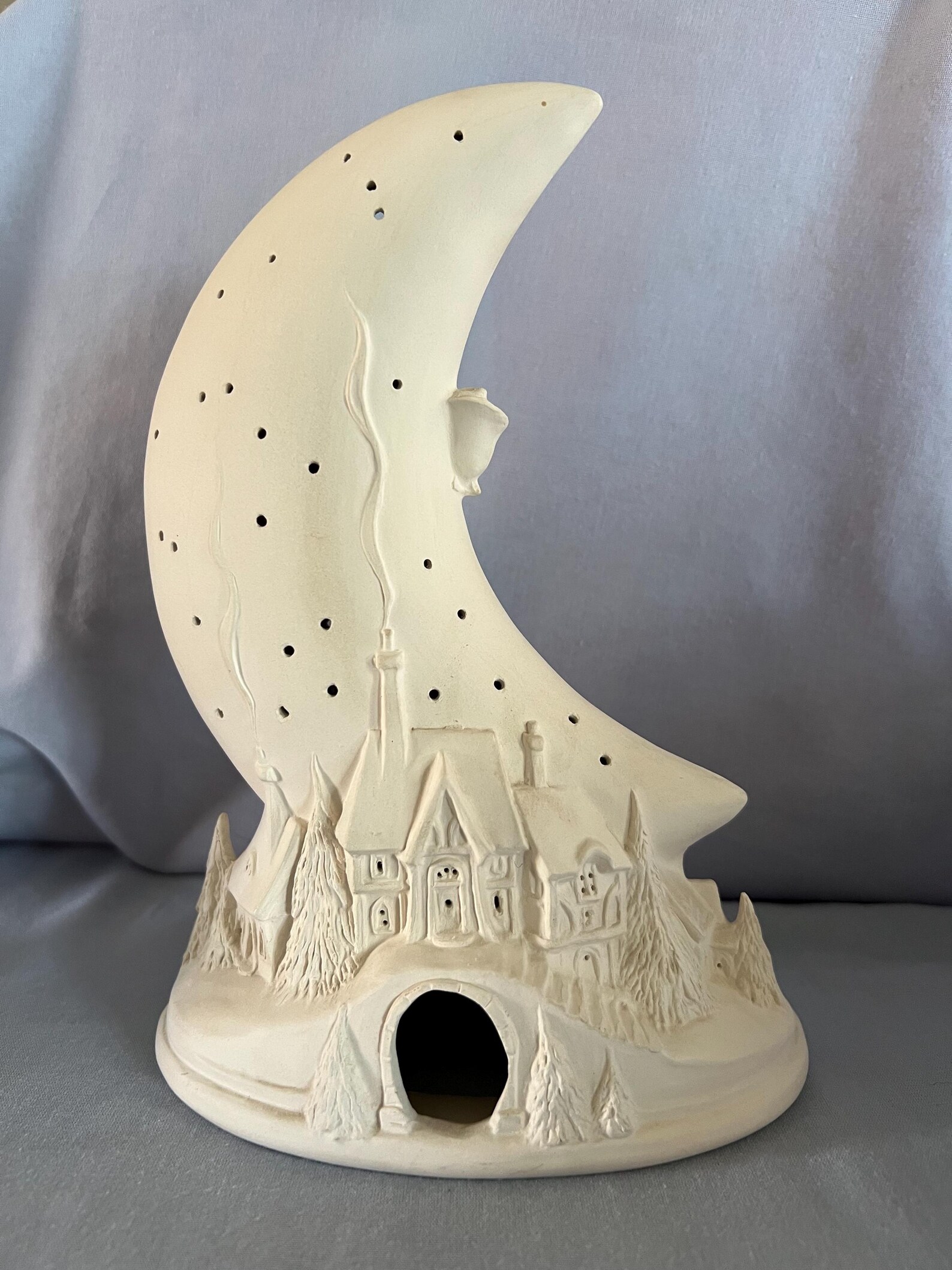 Quality Ceramic Bisque Lighted Moon - Etsy