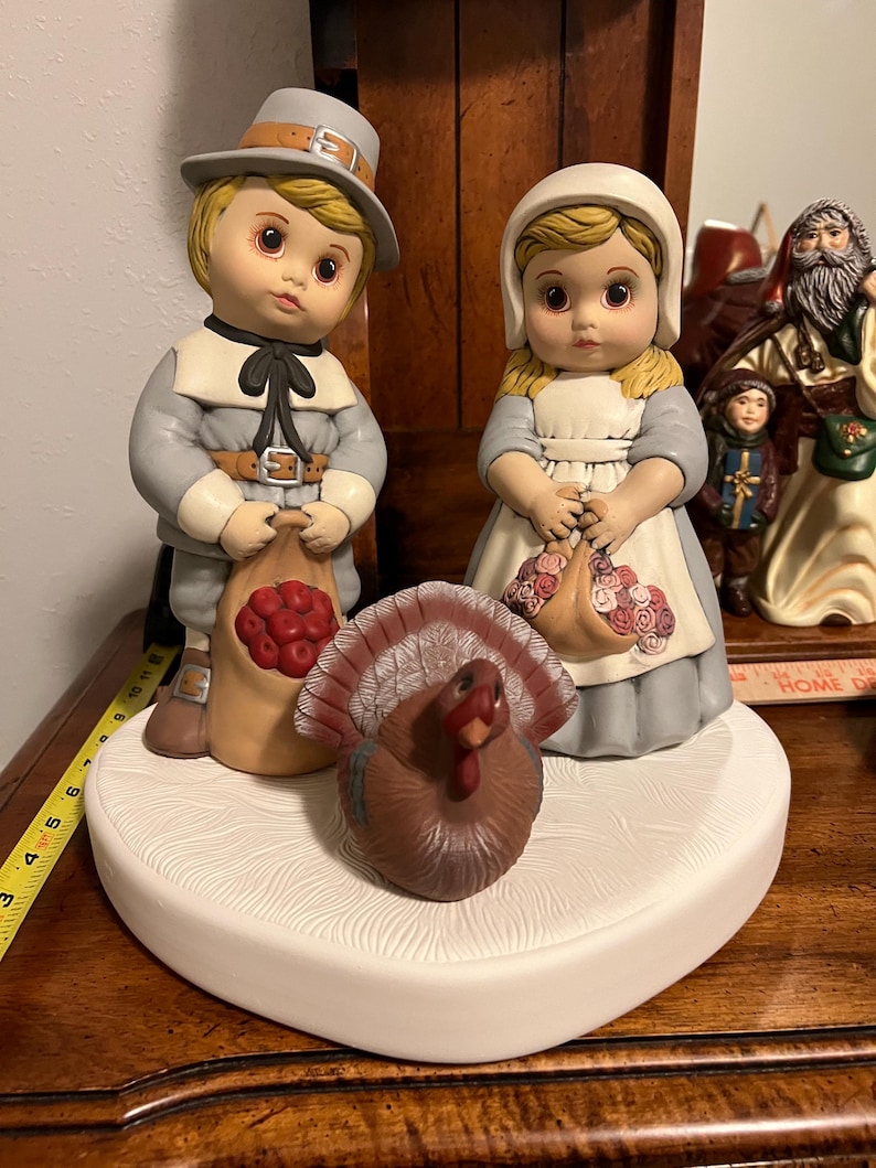 Ceramic Bisque Pilgrim Boy and Girl: Thanksgiving Decor - Etsy