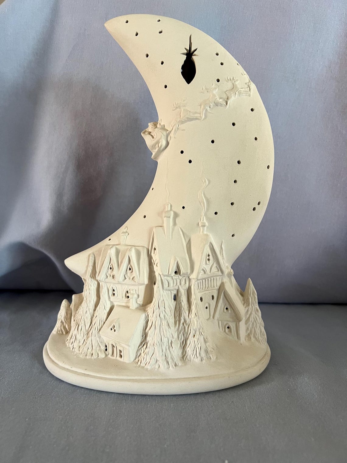 Quality Ceramic Bisque Lighted Moon - Etsy