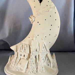 Quality Ceramic Bisque Lighted Moon - Etsy