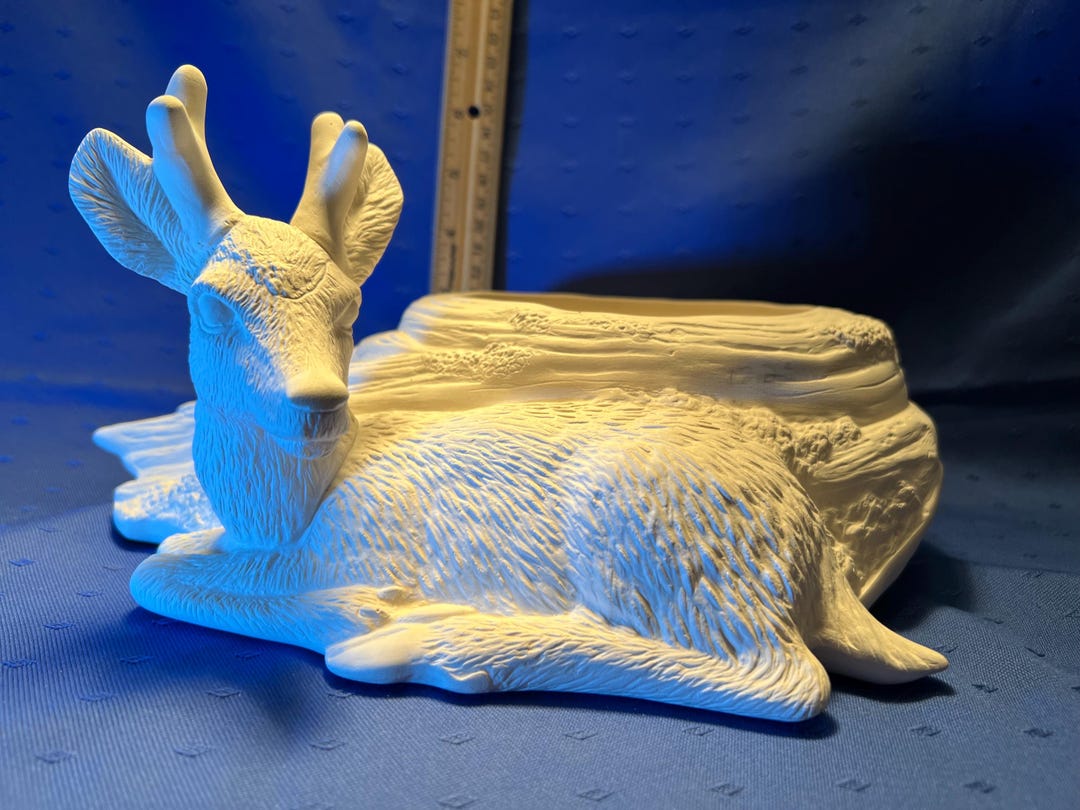 Deer Planter, Ceramic Bisque, Ready to Paint 11" L X 5.5" H - Etsy