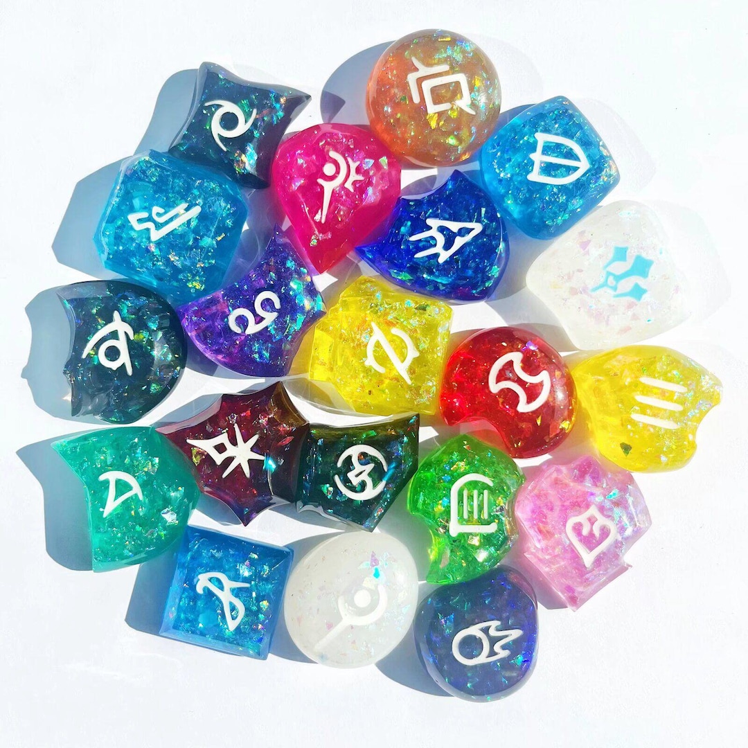 FFXIV Job Stone Soul Crystal | Glass Paper Resin | Keychain, Necklace ...