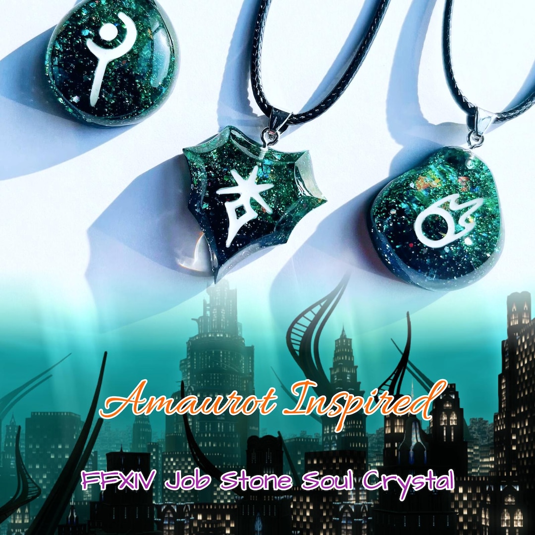 FFXIV Amaurot Job Stone | Soul Crystal Keychain, Necklace & Phone Charm ...