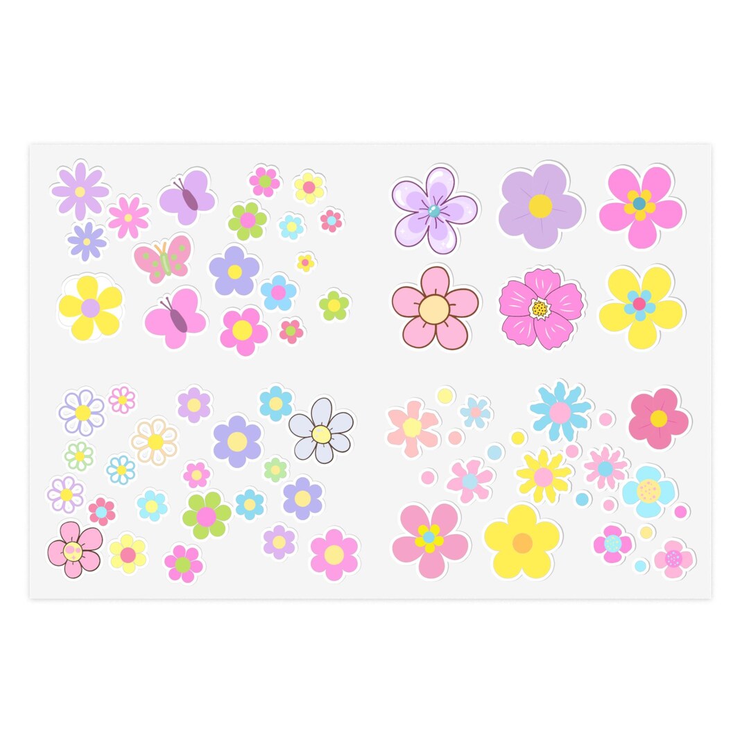 Flower Power Sticker Sheets, Floral Stickers, Cute Planner Stickers ...