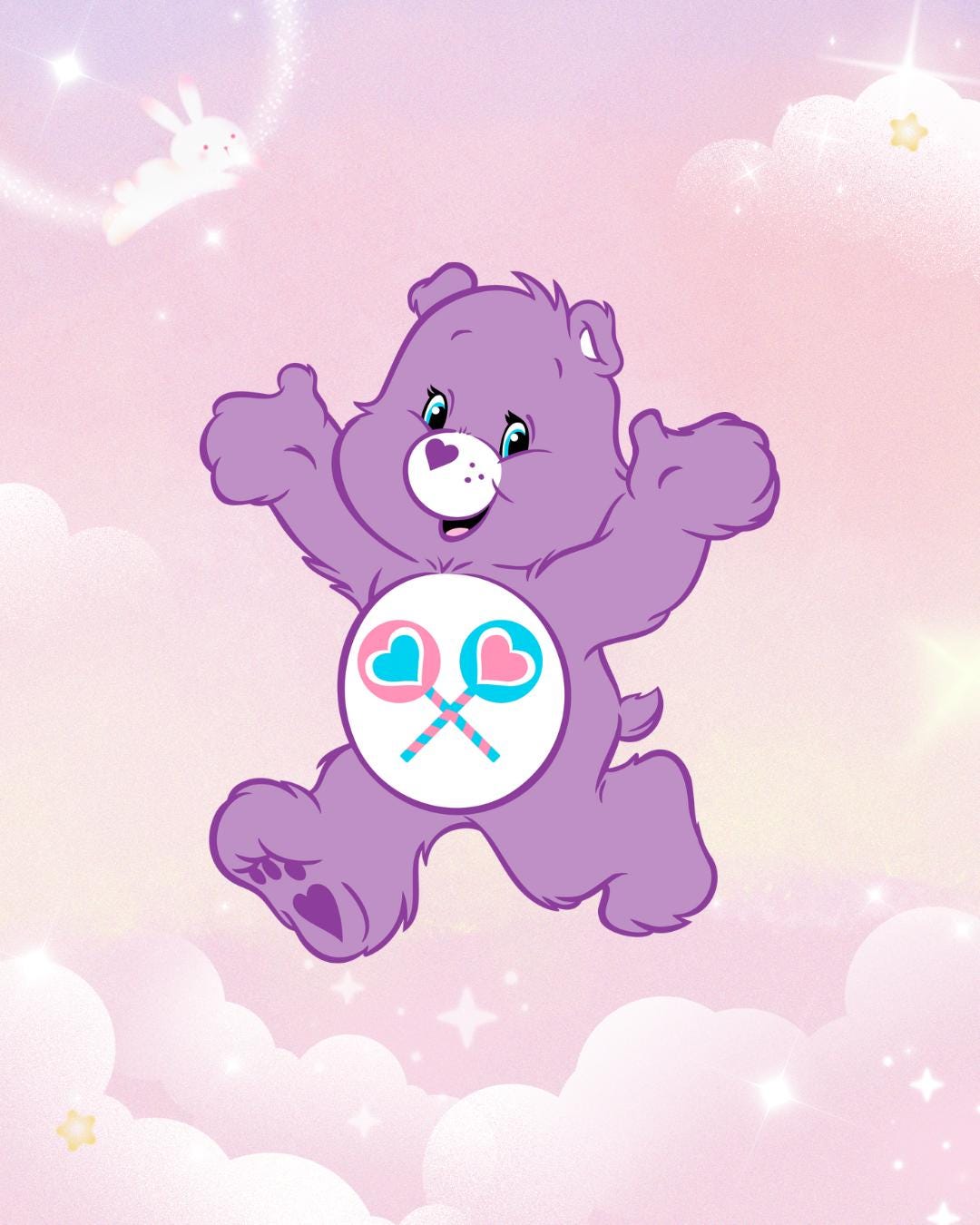 Cute Care Bear Kiss-cut Stickers for Kids, Playful Laptop Decal ...