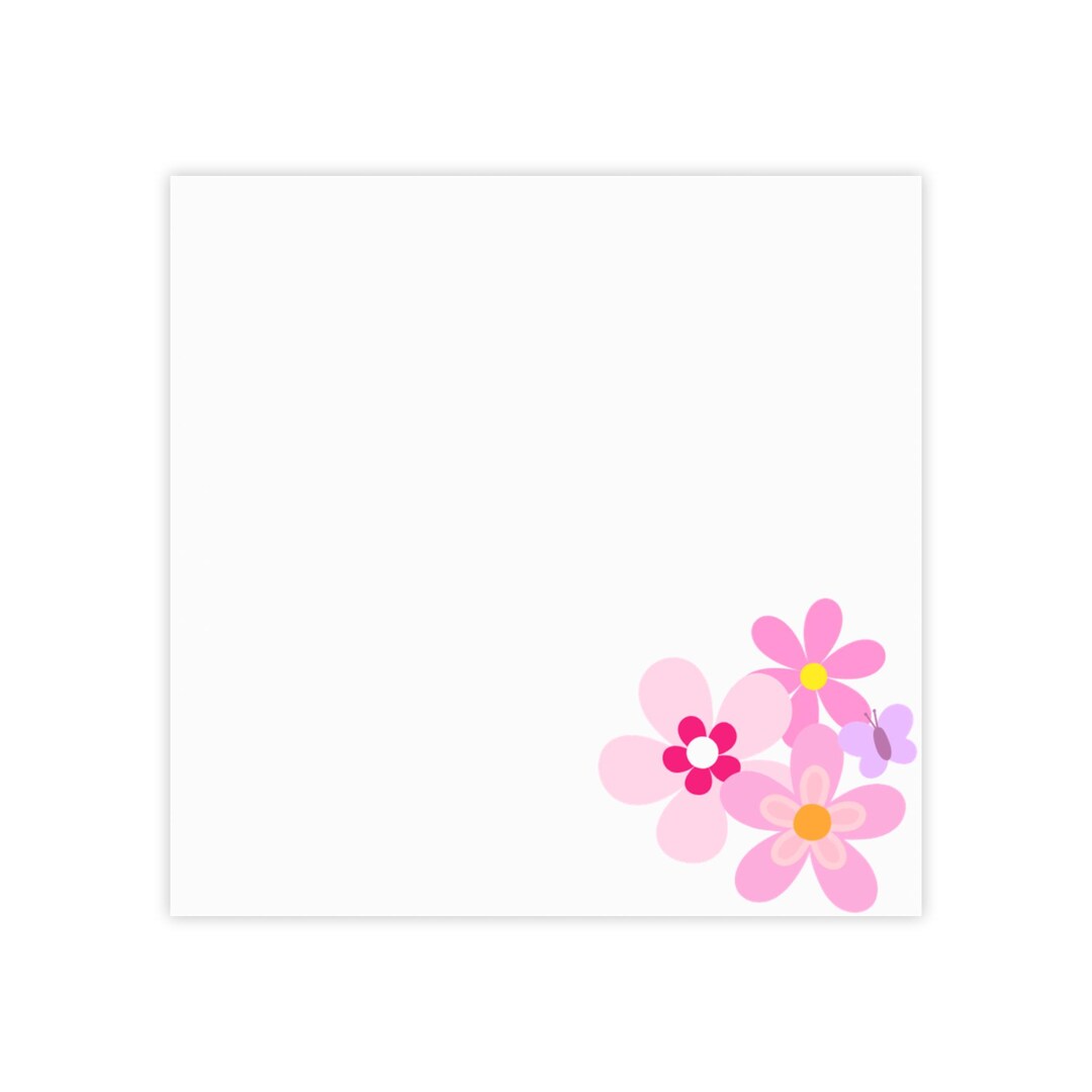 Floral Sticky Notepads - Cute Stationery, Floral Office Supplies ...