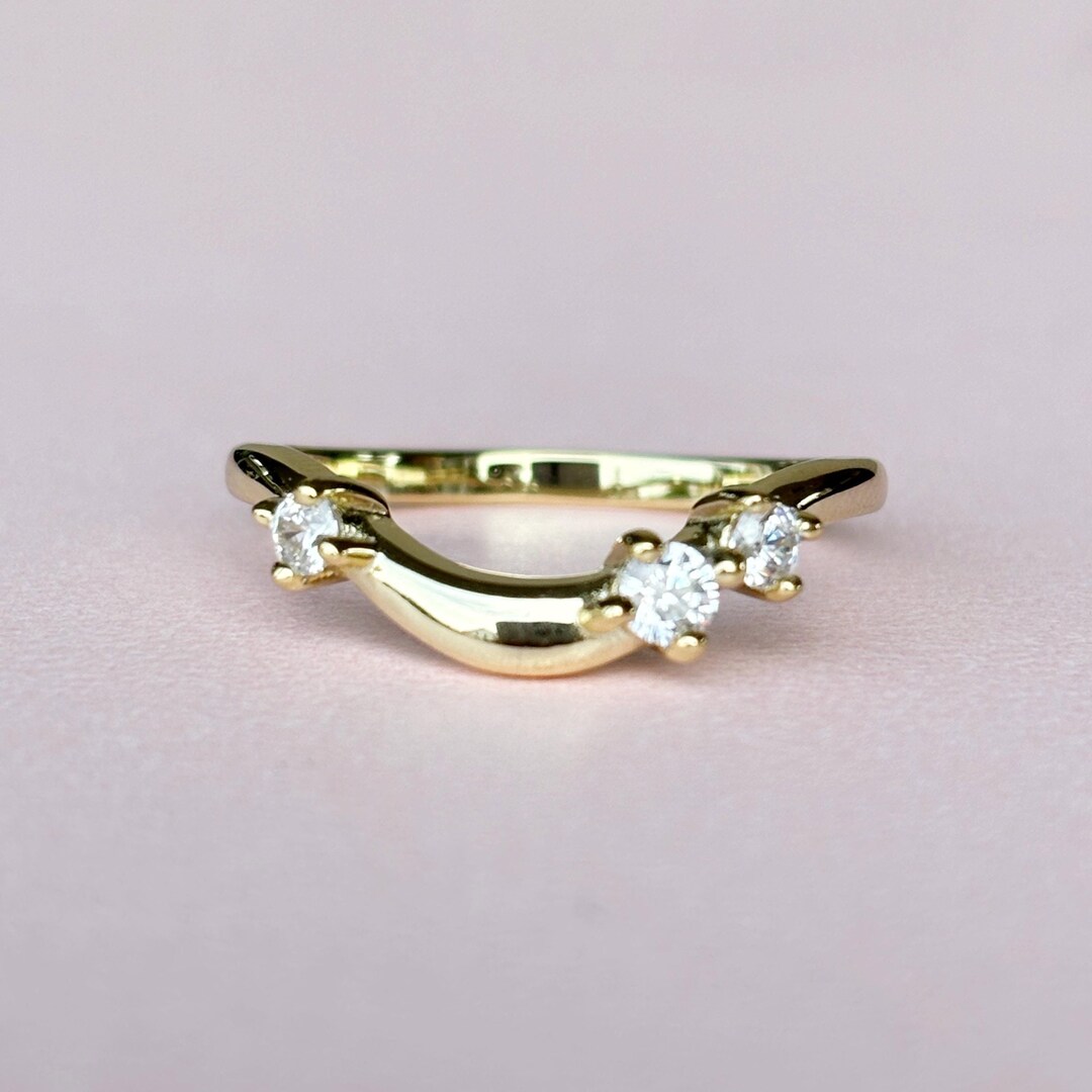 Wedding Band Curved Band Curve Ring Stacking Band Anniversary Ring ...