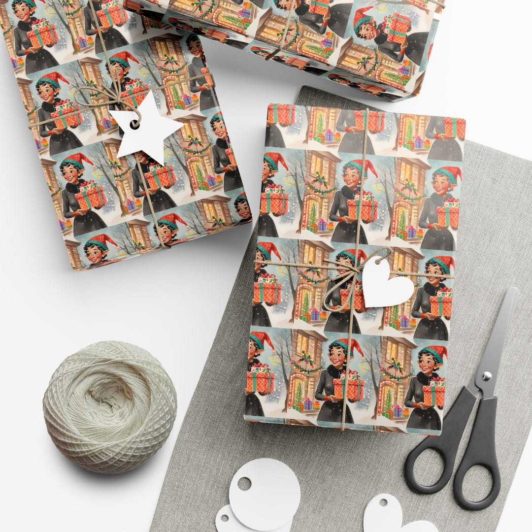 Jolly Elf Christmas Wrapping Paper - Etsy