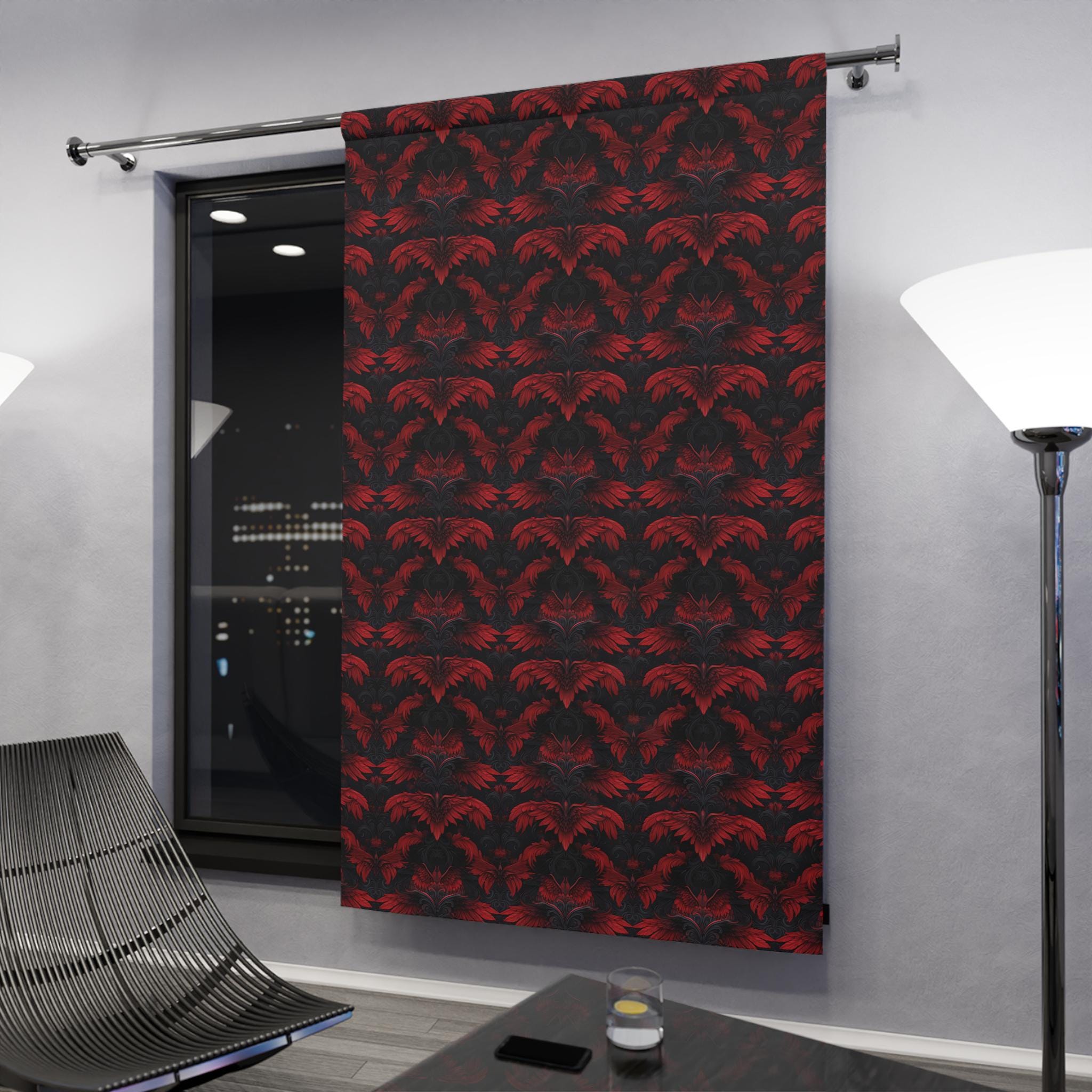 Gothic Damask Raven Wing Pattern Window Curtains 1 Piece - Etsy