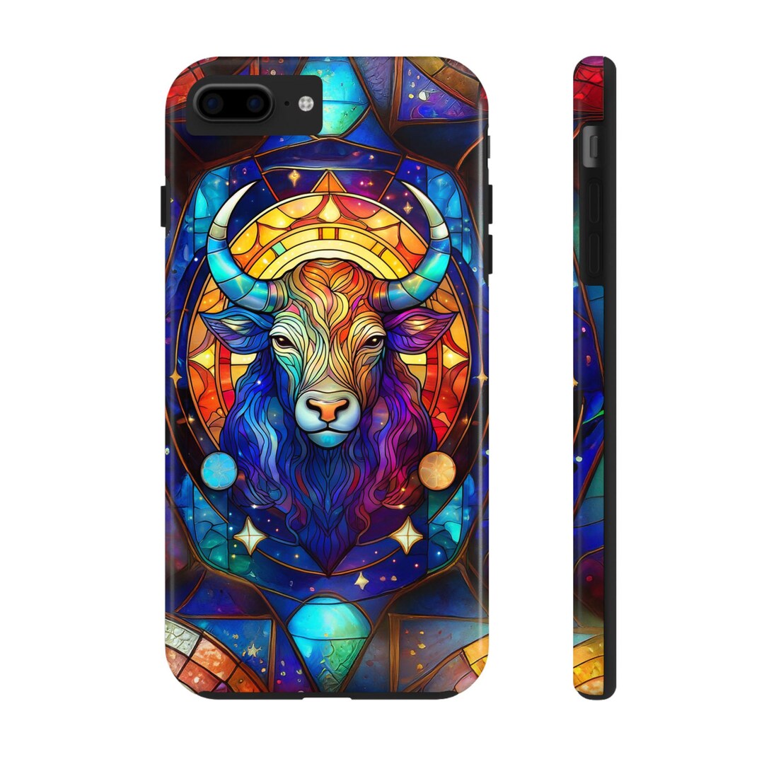 Taurus Bull Stained Glass Style Tough Phone Cases for Iphone, Samsung ...
