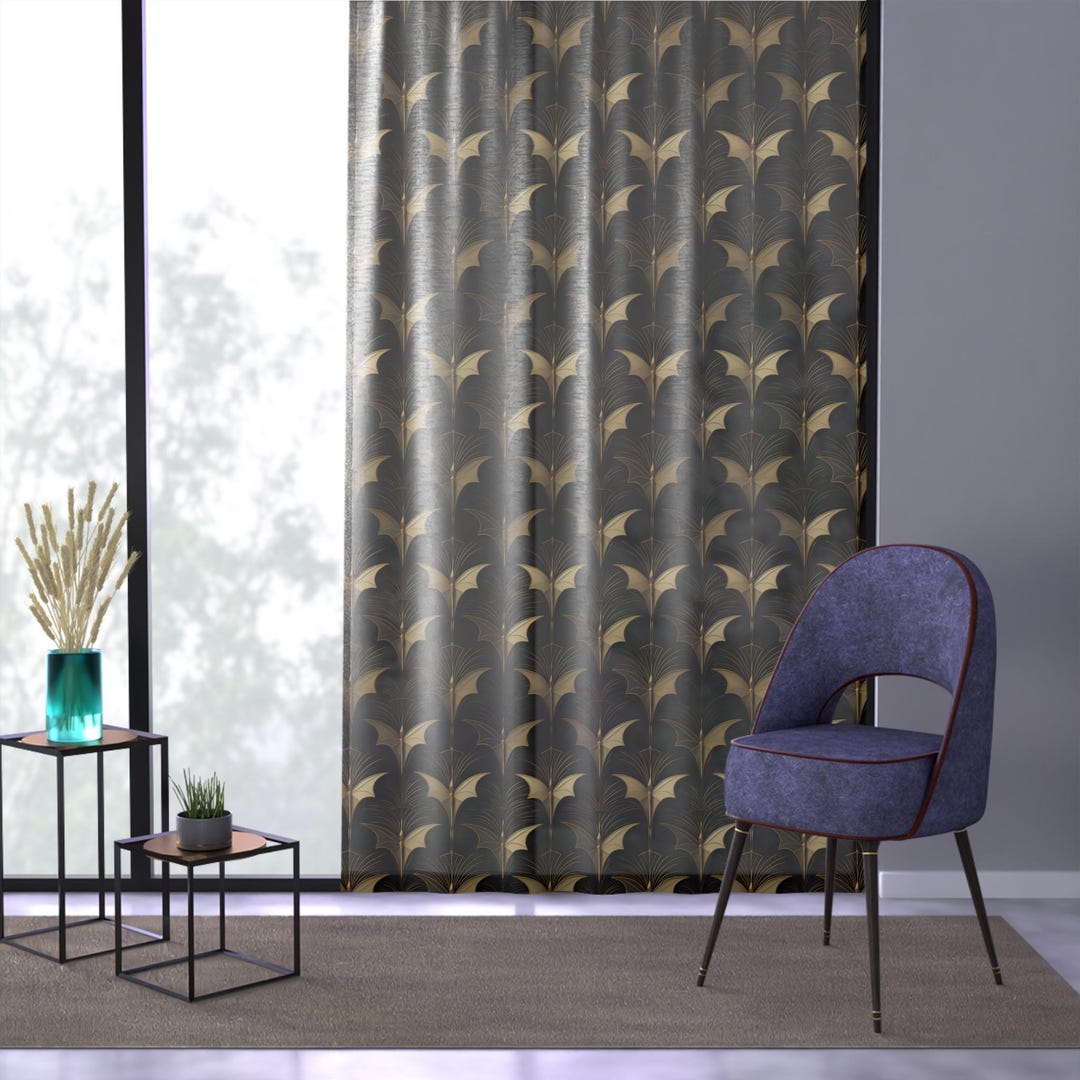 Art Deco Bat Wing Design Window Curtain - Etsy