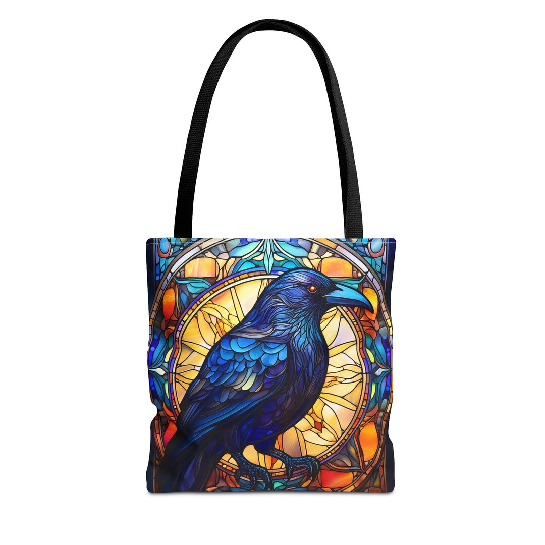 Stained Glass Style Raven Tote Bag (all Over Print) - Etsy