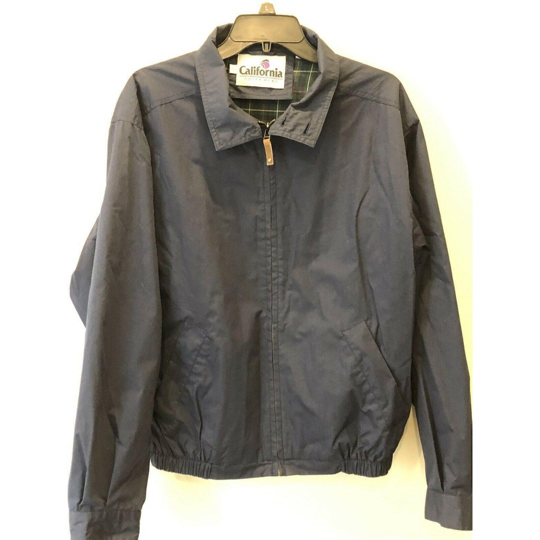 Vintage California Outerwear Blue Jacket Preppy Relaxed Fit Plaid ...
