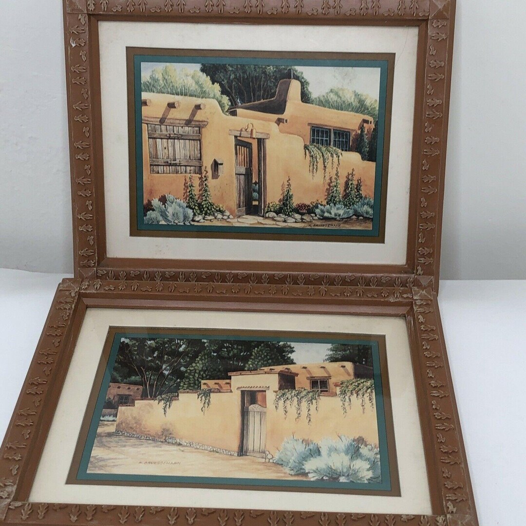 2 Vintage Homco Southwest Architecture Prints Pictures K Brueggemann ...