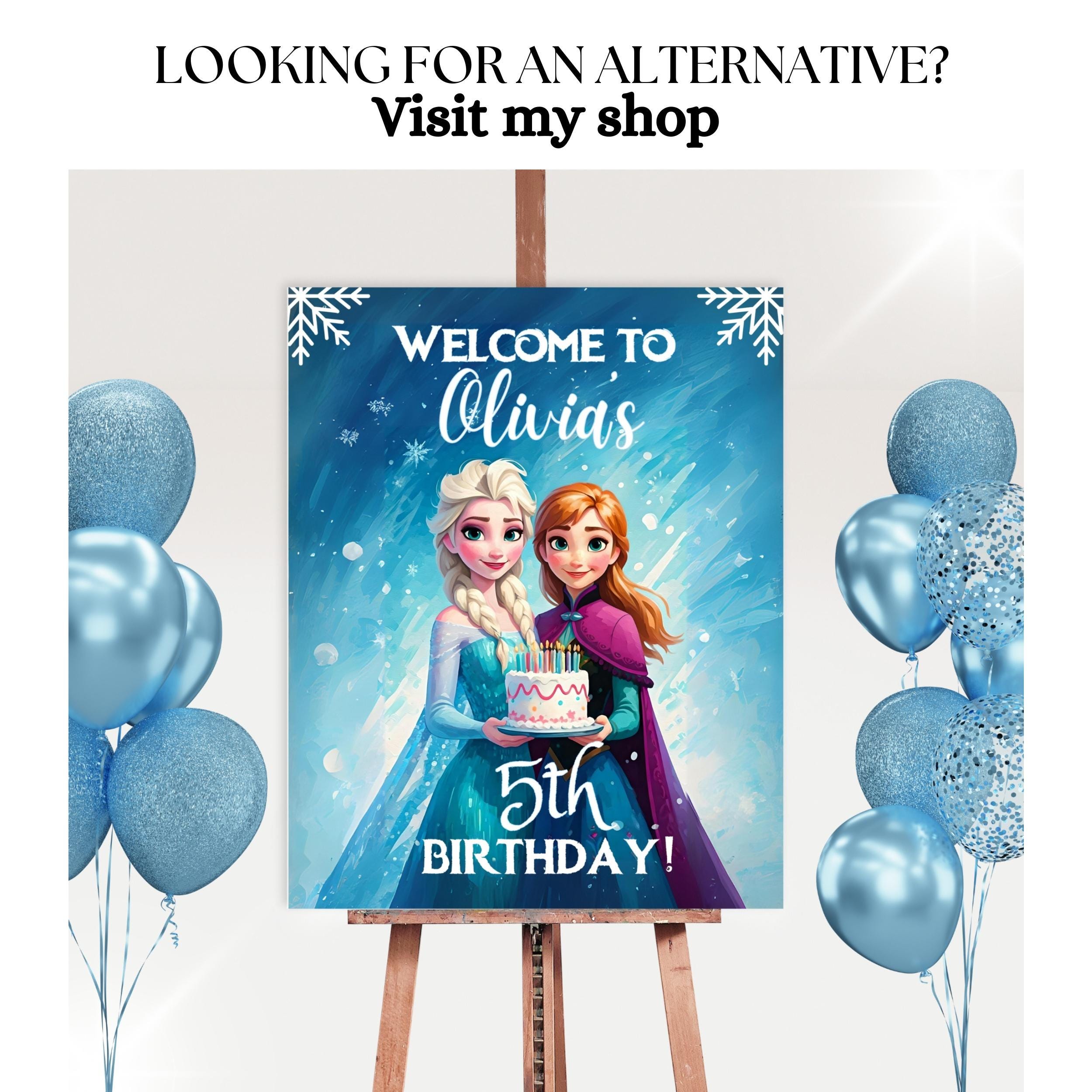 Editable Frozen Birthday Welcome Sign Elsa Anna Theme Printable Party ...