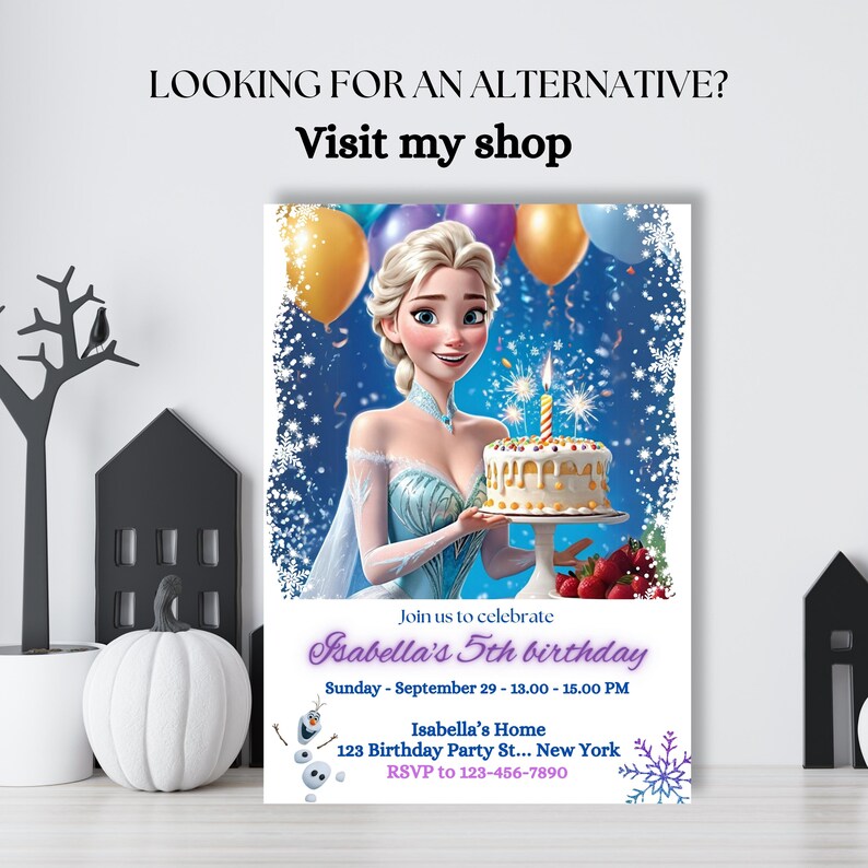 Frozen Elsa Anna Birthday Invitation Digital Fall Themed Party Invite ...