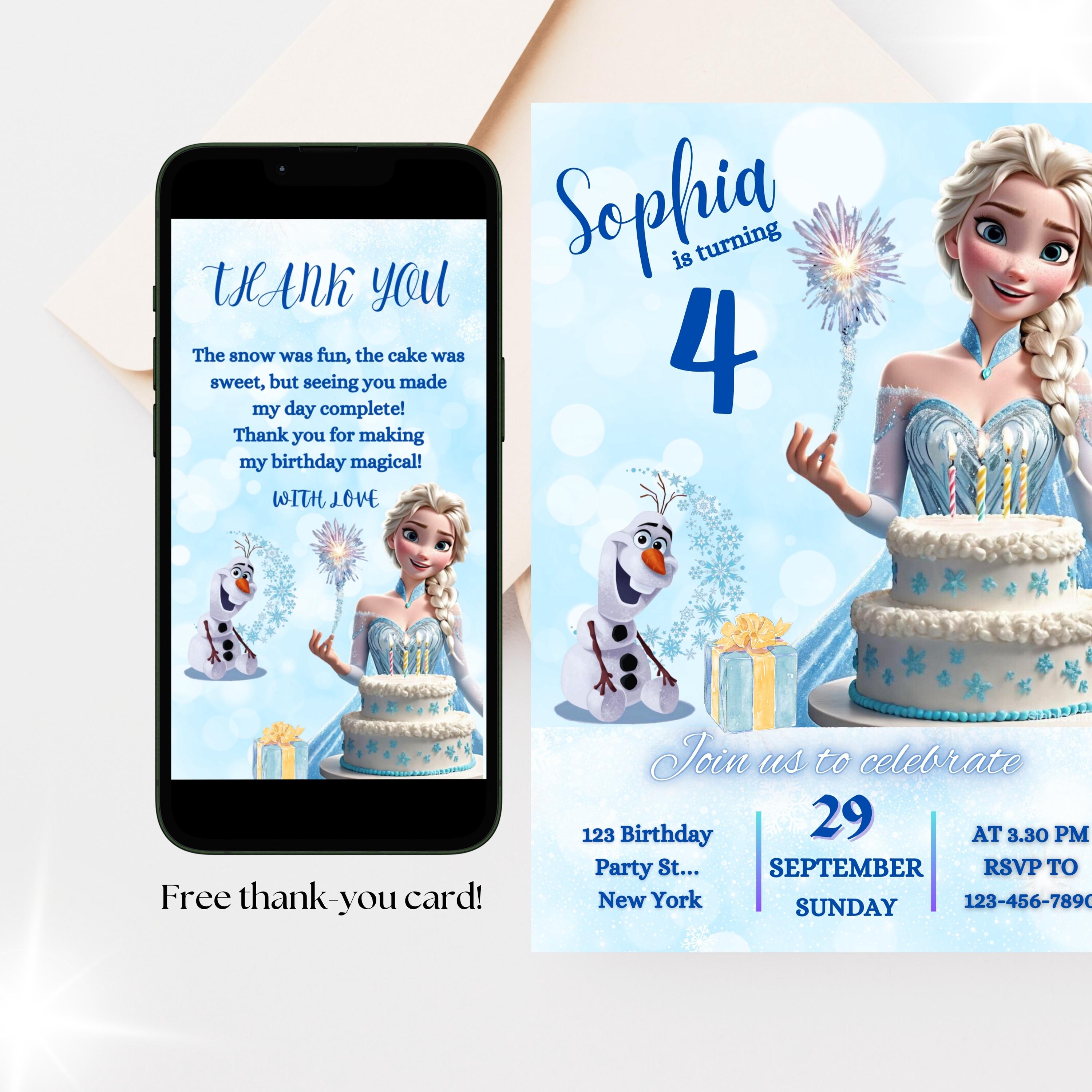 Frozen Elsa Birthday Invitation: Editable Canva Party Invite (digital ...
