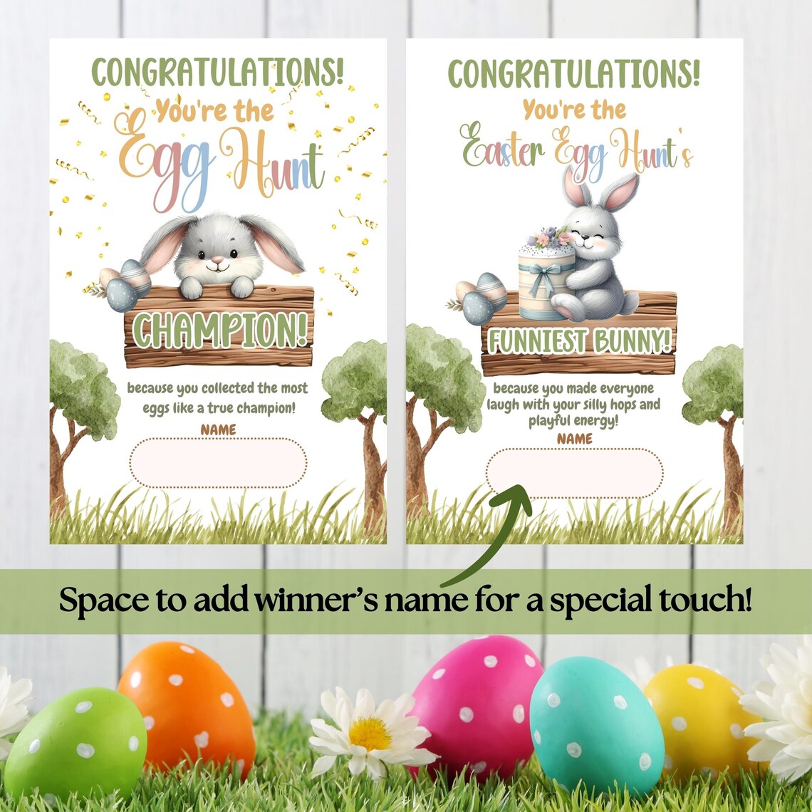 Easter Egg Hunt Award Certificates | Printable Easter Reward Cards ...