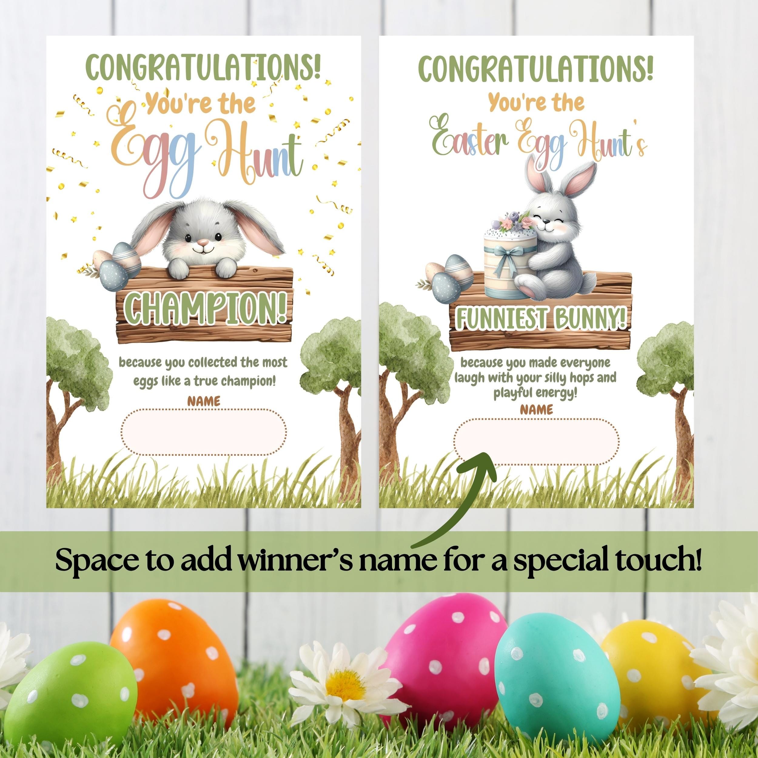 Easter Egg Hunt Award Certificates | Printable Easter Reward Cards ...