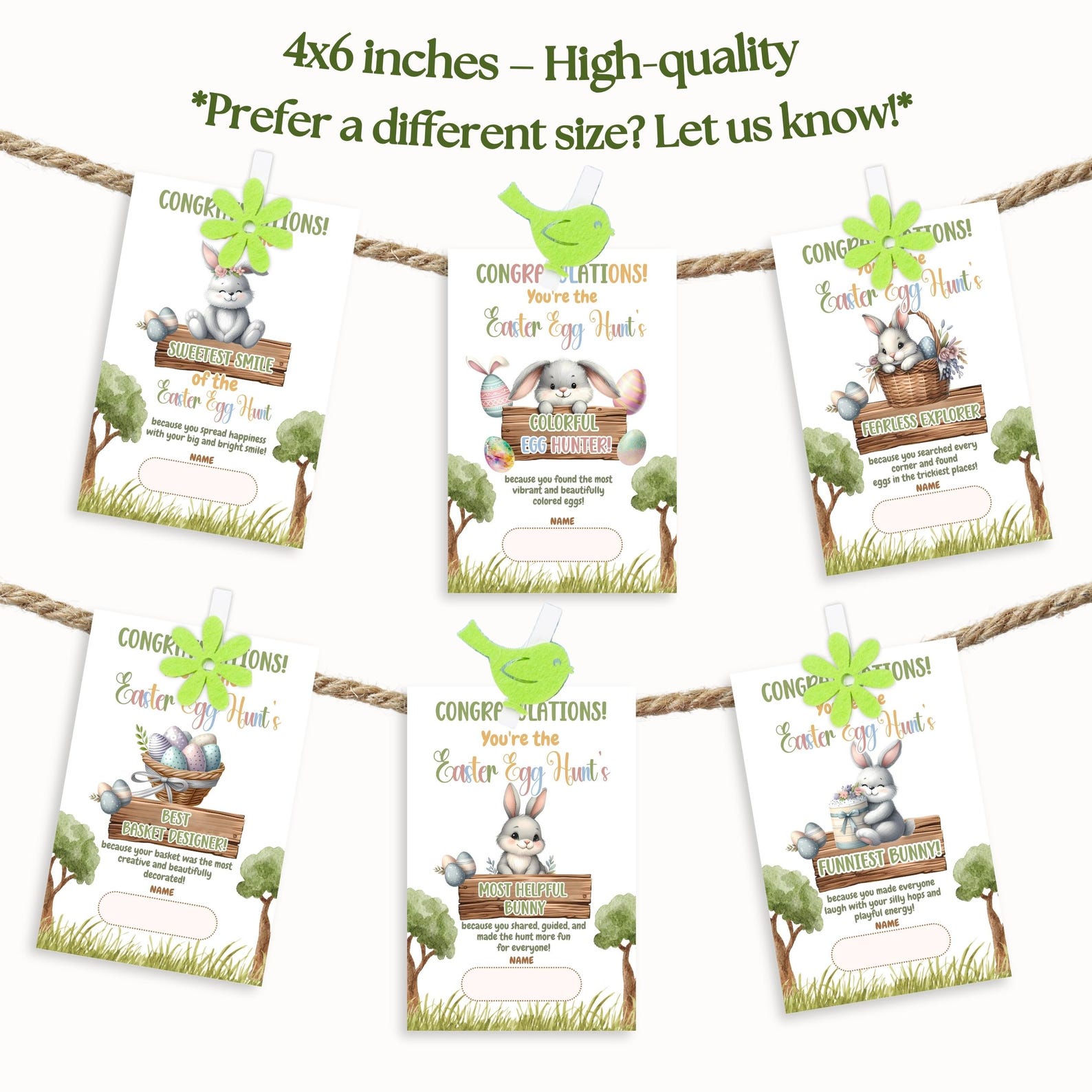 Easter Egg Hunt Award Certificates | Printable Easter Reward Cards ...