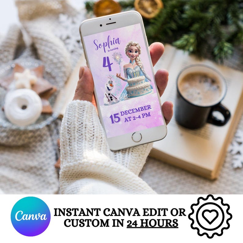 Frozen Video Invitation - Editable Canva - MP4 - Instant Download - Etsy