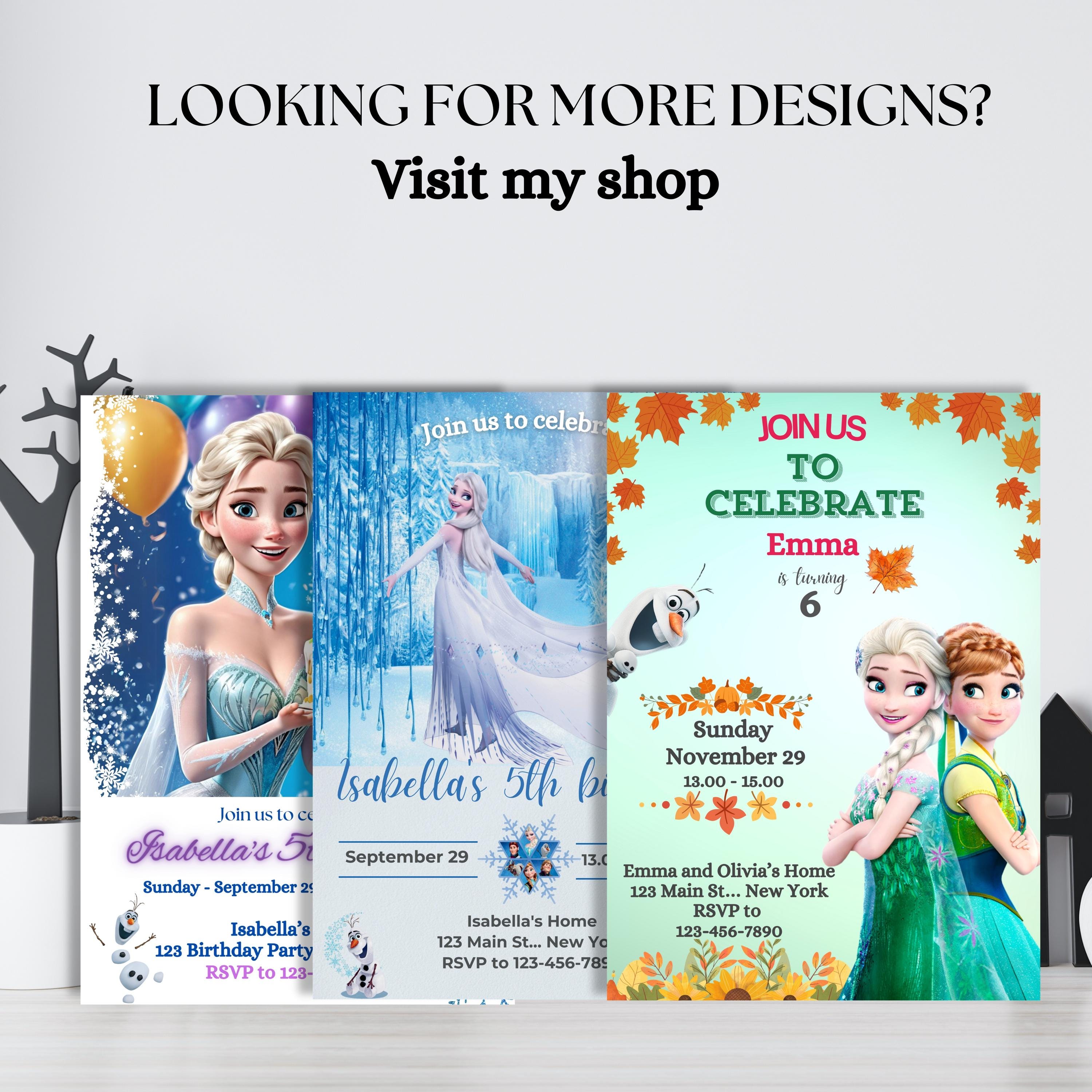 Frozen Elsa Birthday Invitation: Editable Canva Party Invite (digital ...