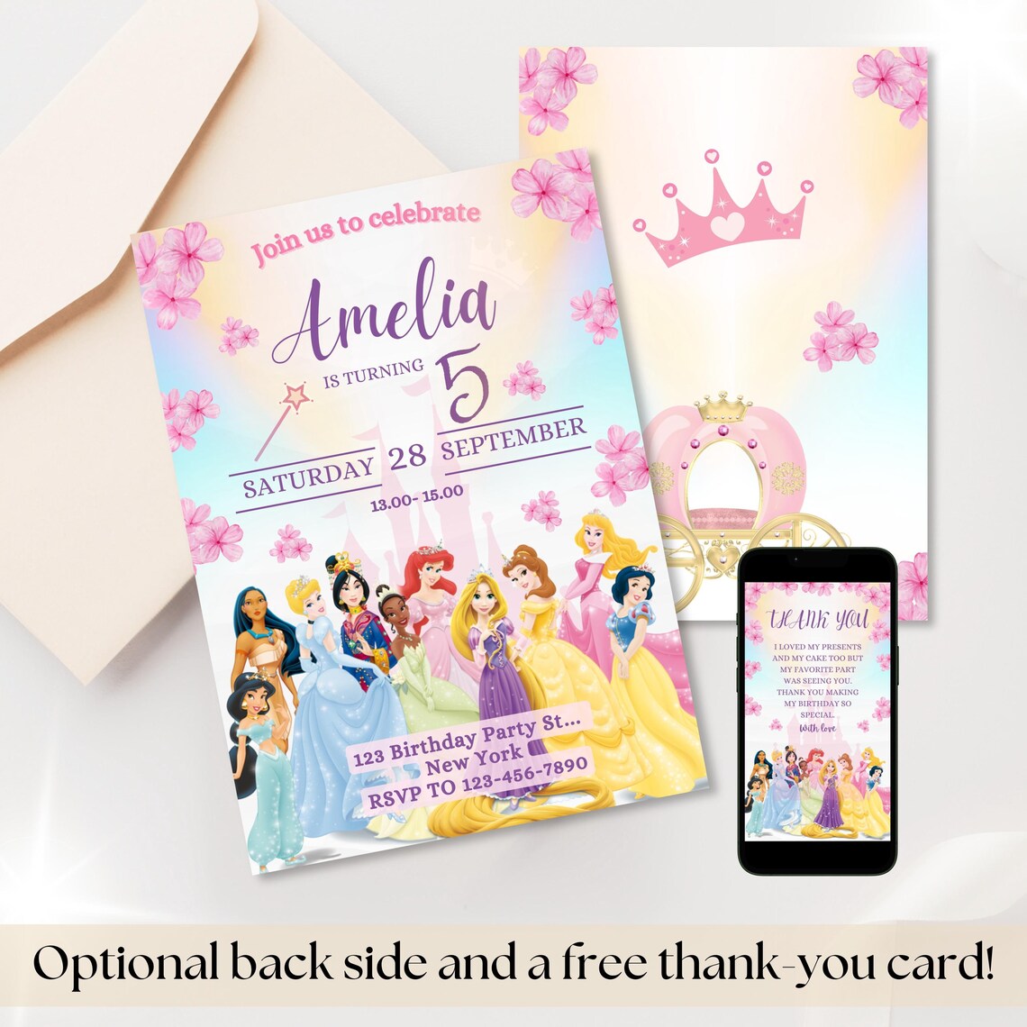 Editable Princess Birthday Invitation Printable Girls Princess Invite ...