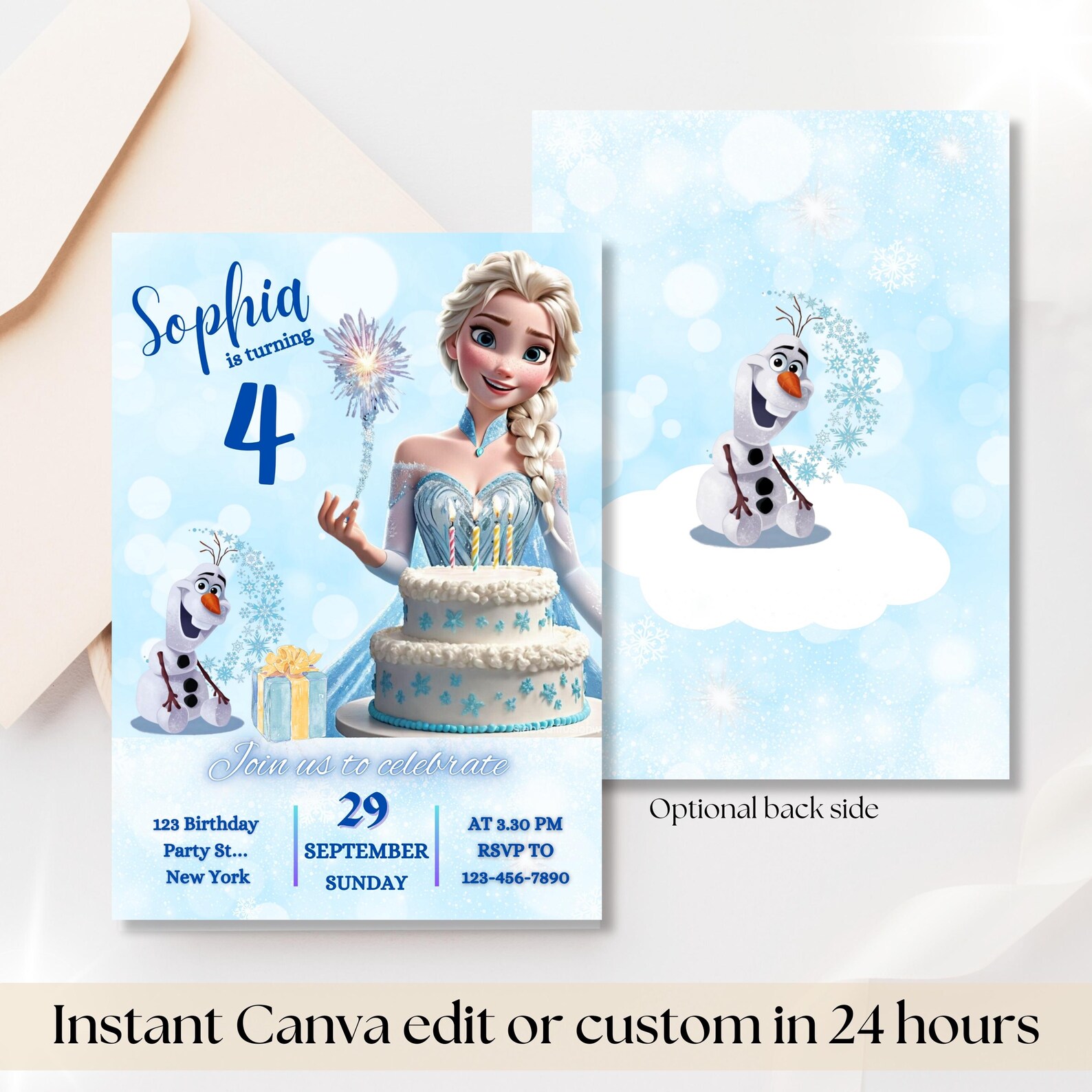 Frozen Birthday Invitation Editable Elsa Party Invite Princess Elsa ...