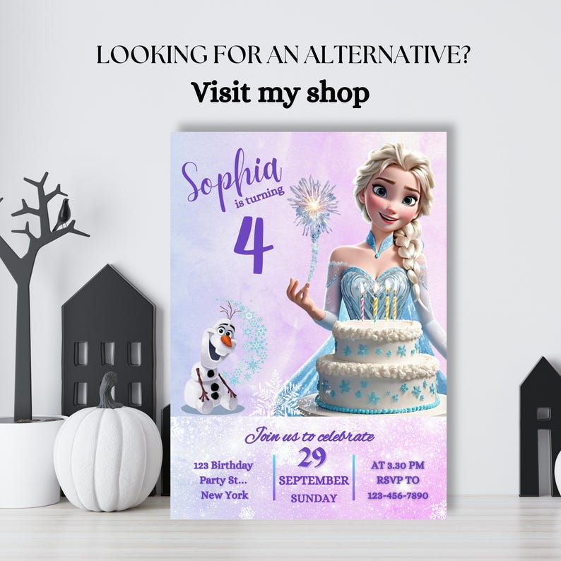 Frozen Elsa Birthday Invitation - Editable Winter Wonderland Princess ...