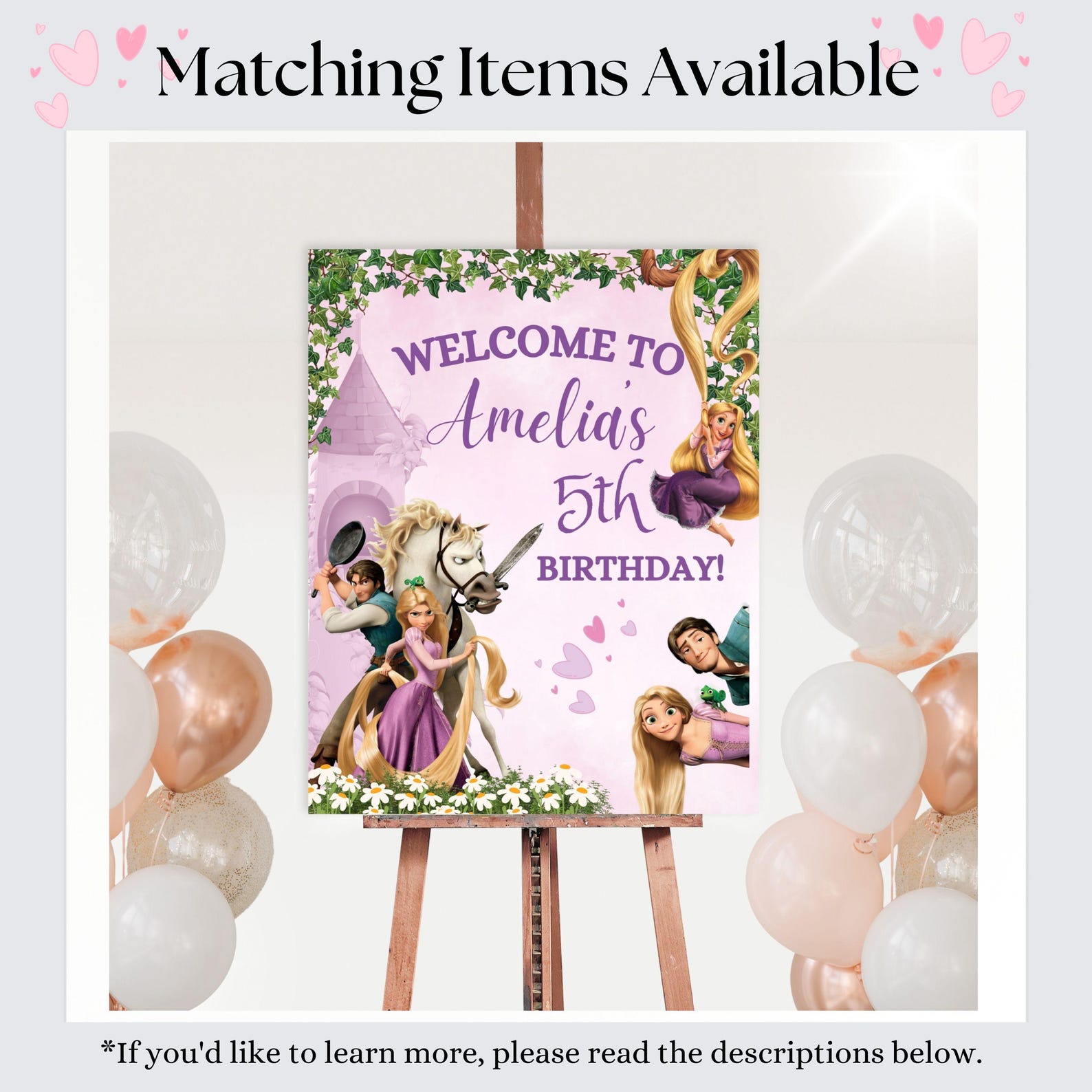 Tangled Rapunzel Birthday Invitation: Princess Party - Editable Canva ...