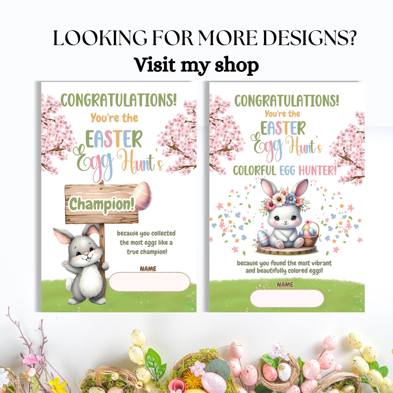 Easter Egg Hunt Award Certificates | Printable Easter Reward Cards ...