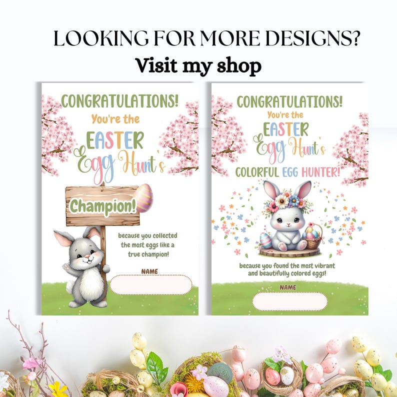 Easter Egg Hunt Award Certificates | Printable Easter Reward Cards ...