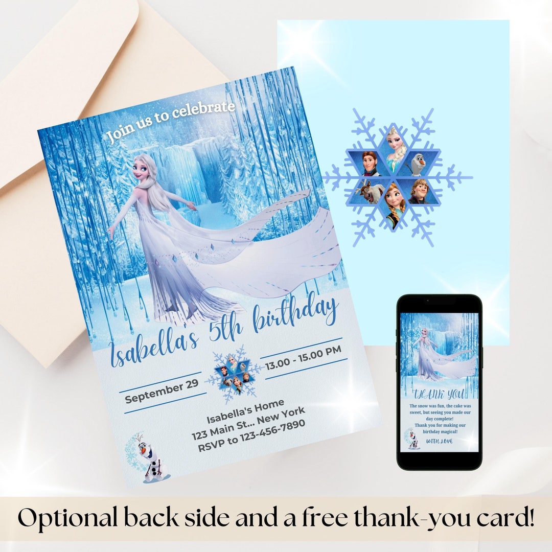 Frozen Birthday Invitation Editable Elsa Party Invite Princess Party ...