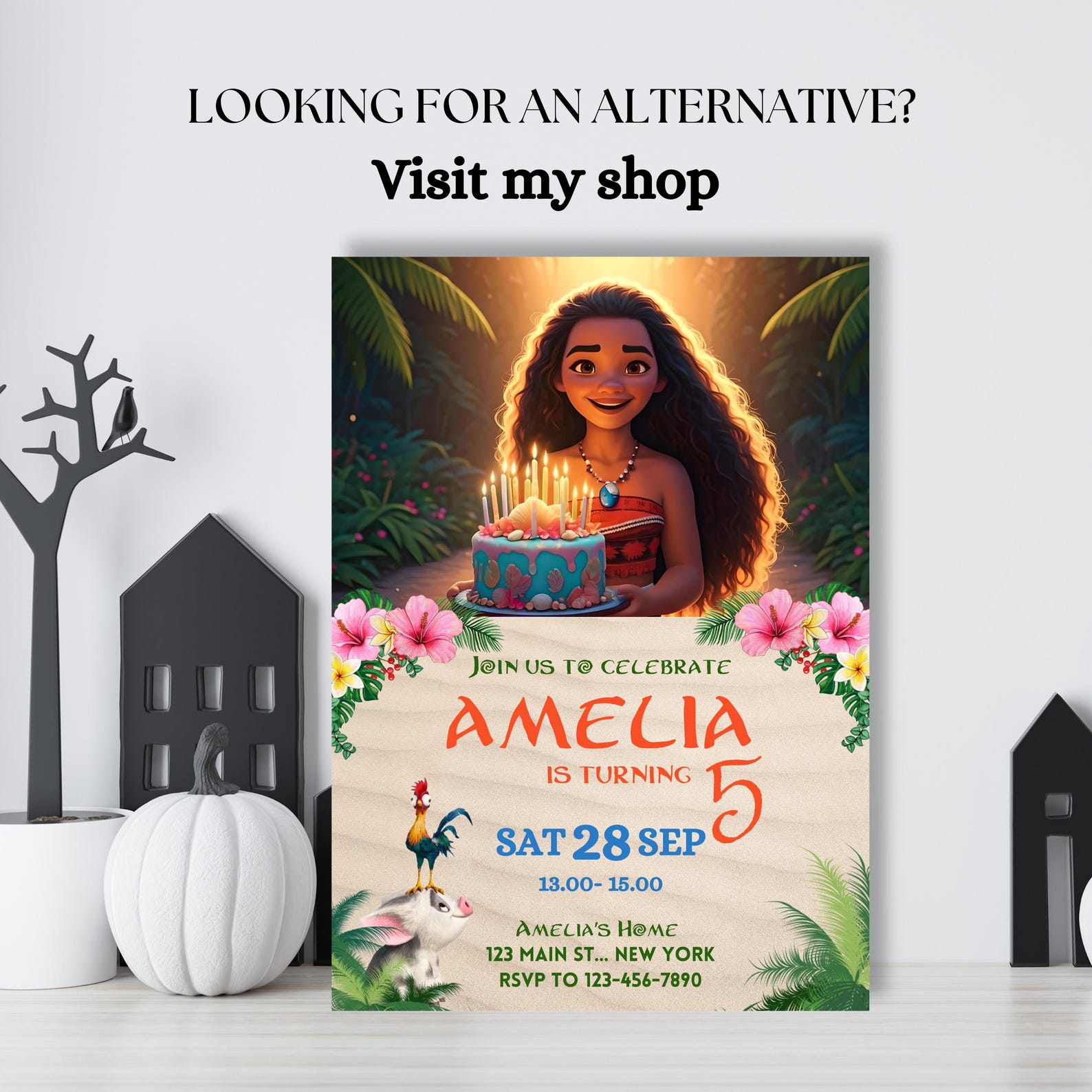 Editable Moana Birthday Invitation - Tropical Party - Instant Download ...