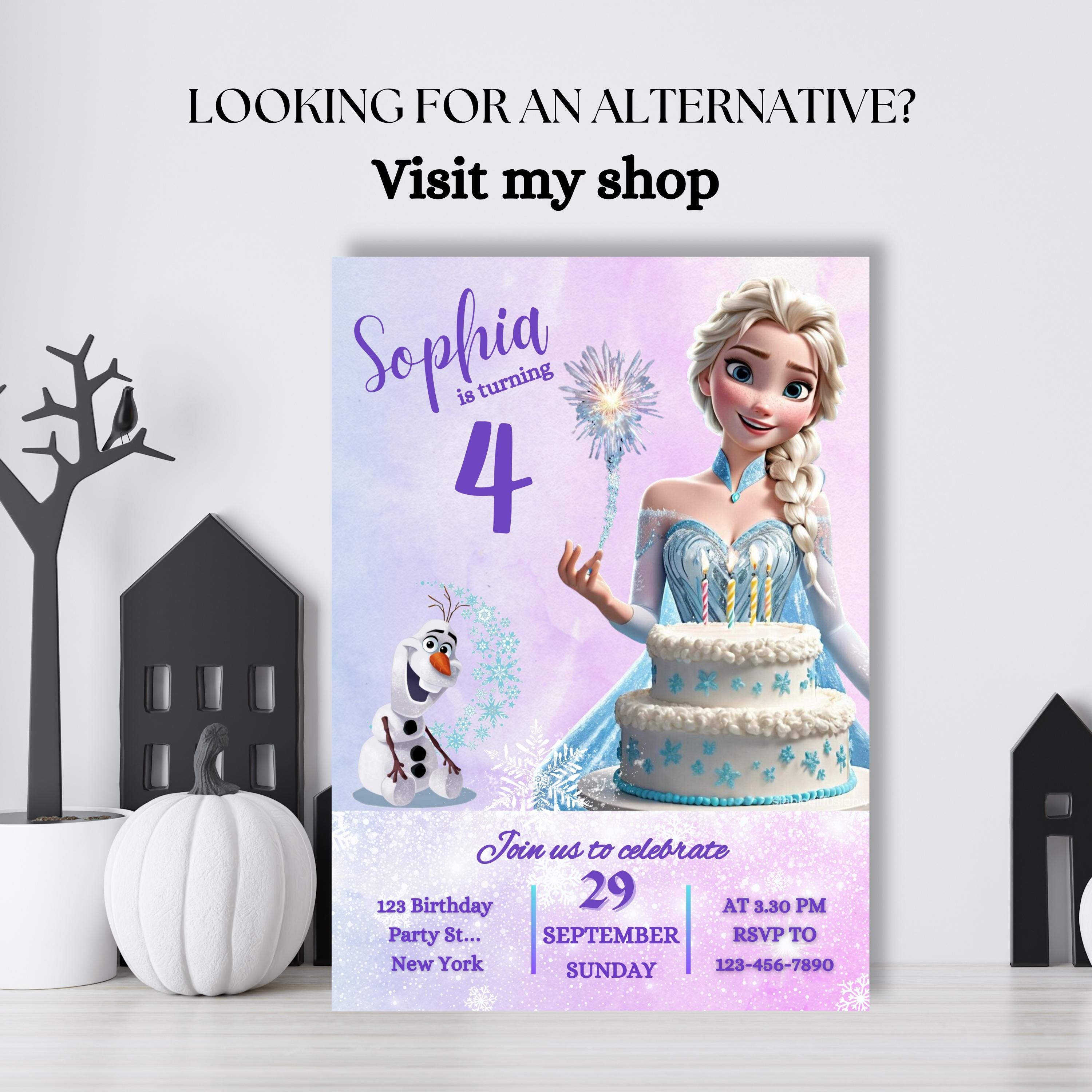Frozen Elsa Birthday Invitation: Editable Canva Party Invite (digital ...