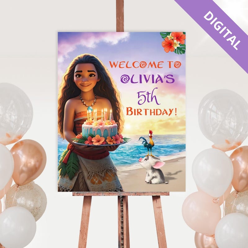 Moana Themed Name Sign - Etsy UK