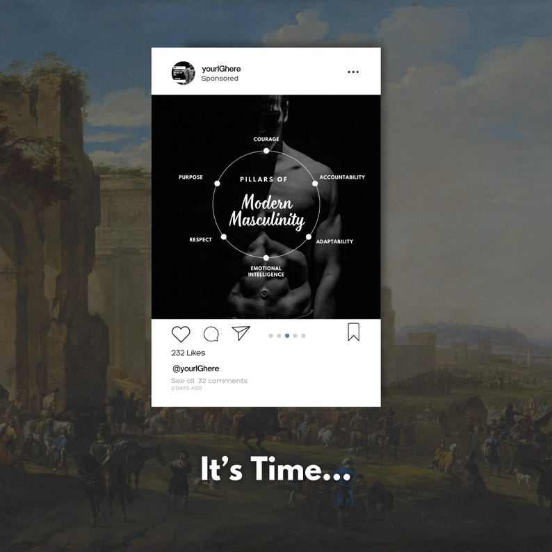 Masculinity Canva Template for Instagram - Instant Download - Men Influencer Instagram ...