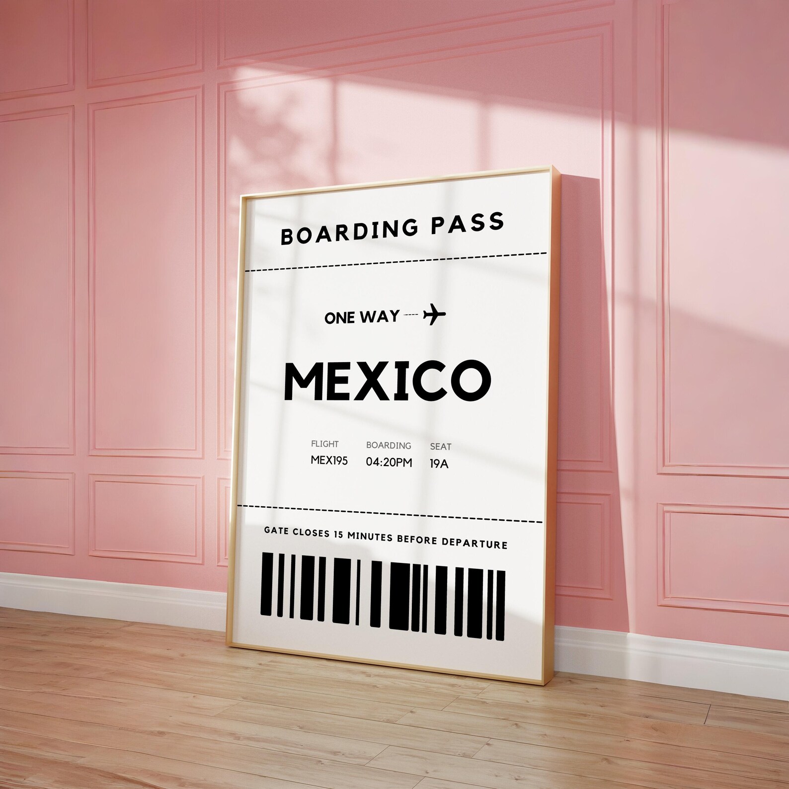 Mexico Wall Art, Boarding Pass CDMX Print, Digital Download, Travel ...