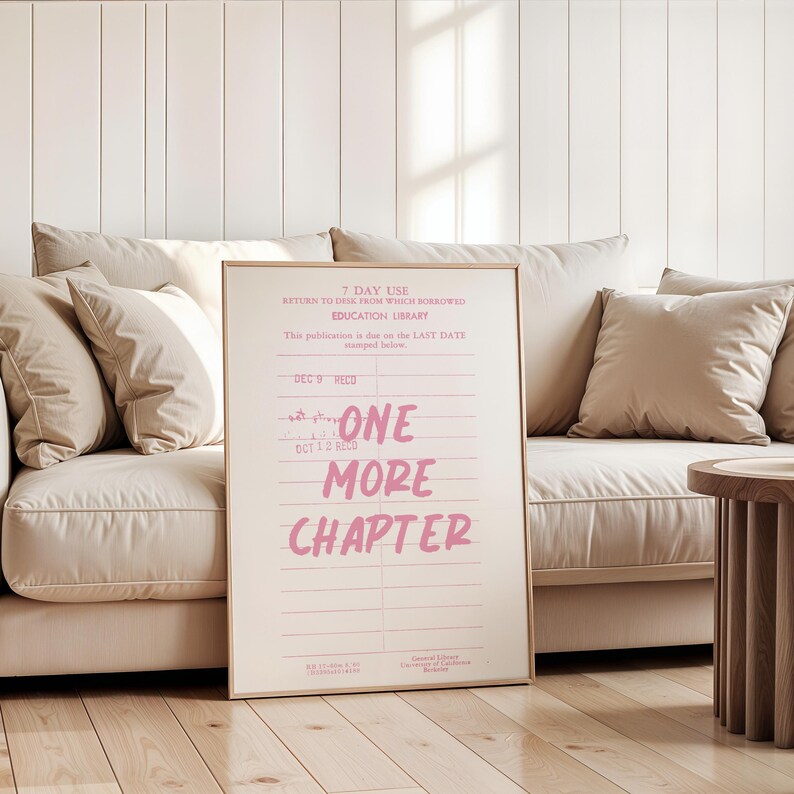 One More Chapter Digital Wall Art, Library Wall Art Book Lover Reader ...