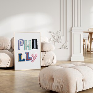 Philly Print, Printable Wall Art, Chic Travel Poster, Aesthetic ...