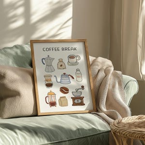 Coffee Break Print, Printable Wall Art, Coffee Bar Cart Decor, Espresso ...