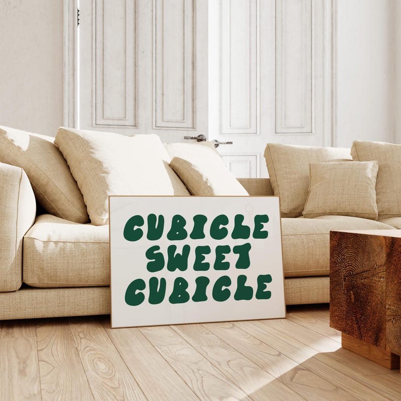 Cubicle Sweet Cubicle Print, Digital Download, Cubicle Decor, Trendy ...