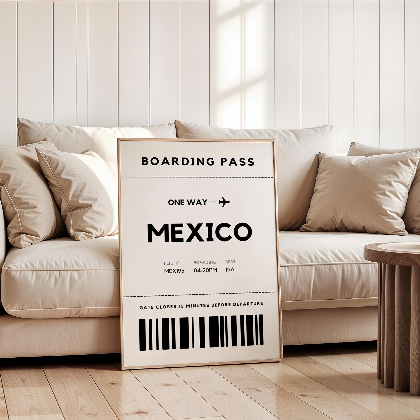 Mexico Wall Art, Boarding Pass CDMX Print, Digital Download, Travel ...