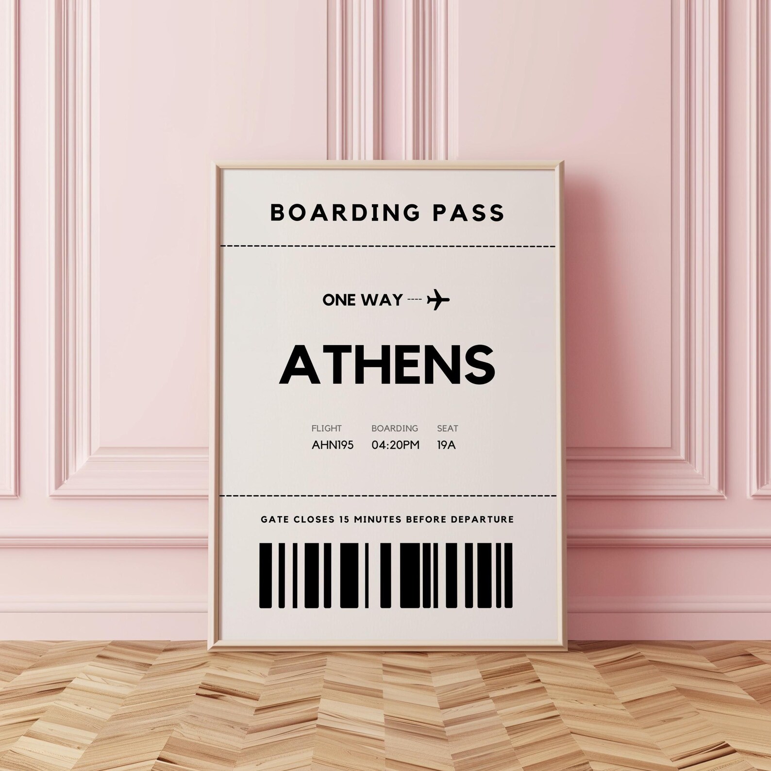 One Way Athens Wall Art, Boarding Pass Print, Location Poster, Travel ...