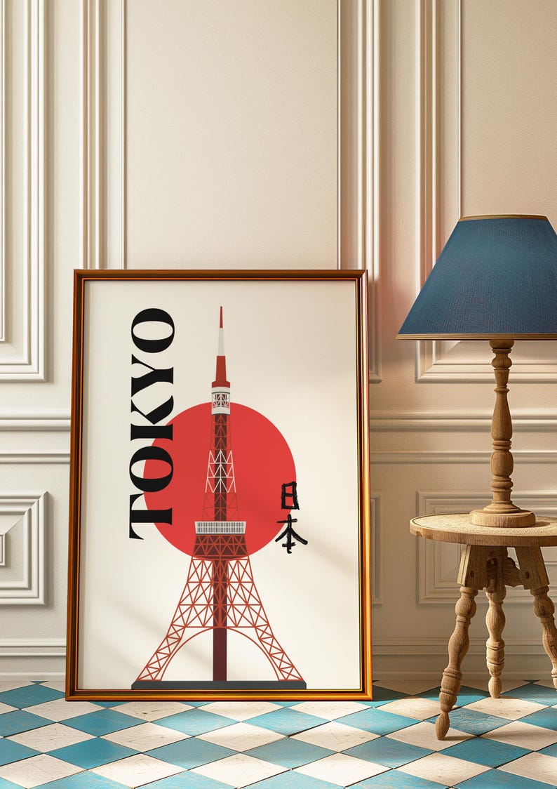 Tokyo Tower Print, Tokyo Wall Art, Japan Travel Poster, Location Poster ...