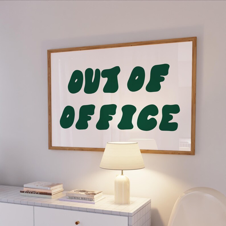 Out of Office Print: Trendy Typography Office Decor (digital Download ...