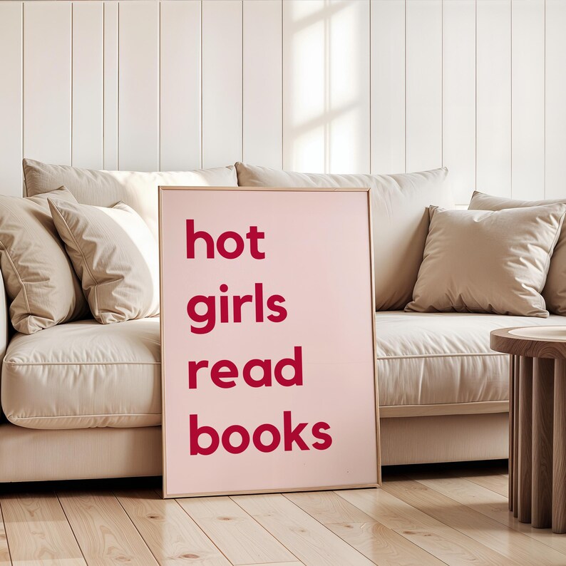 Hot Girls Read Books Wall Art, Digital Download Library Wall Art Book ...