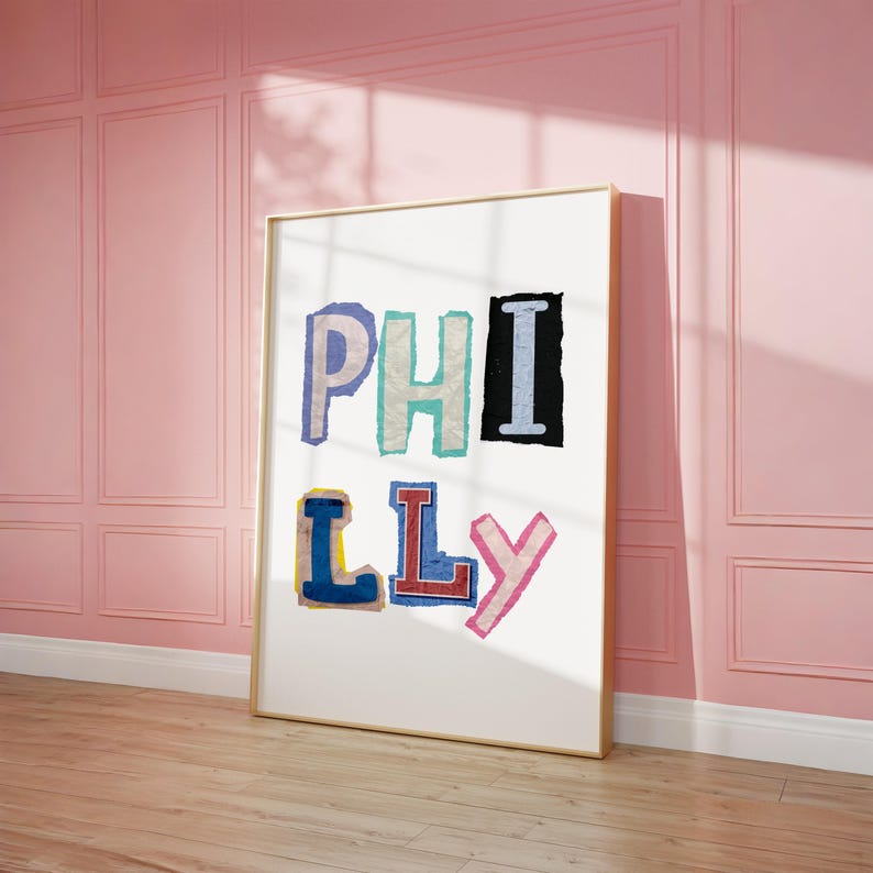 Philly Print, Printable Wall Art, Chic Travel Poster, Aesthetic ...