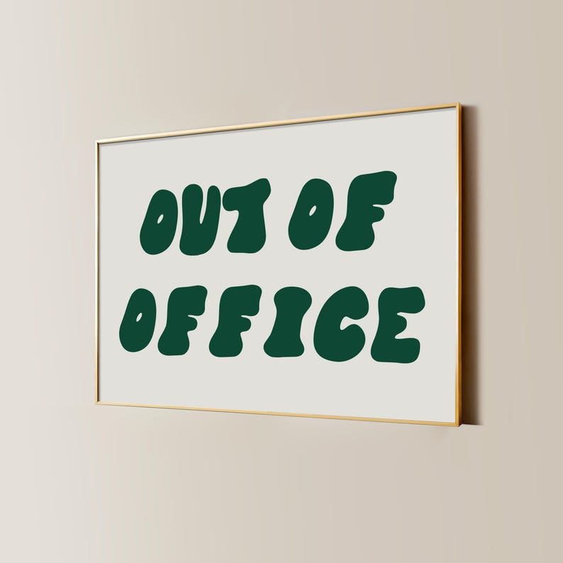 Out of Office Print: Trendy Typography Office Decor (digital Download ...