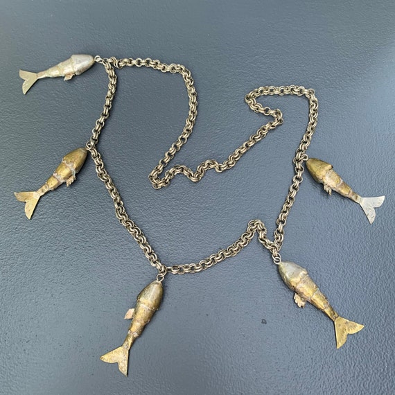 Vintage Art Deco Articulated Koi Fish Charm Charm n… - Gem